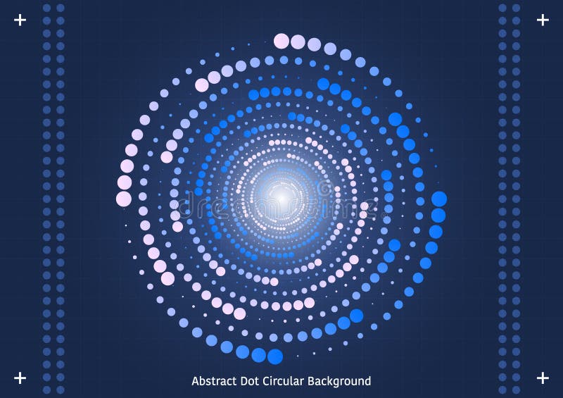 Abstract Dot Circular Background, Group of White Halftone Style Dot in ...