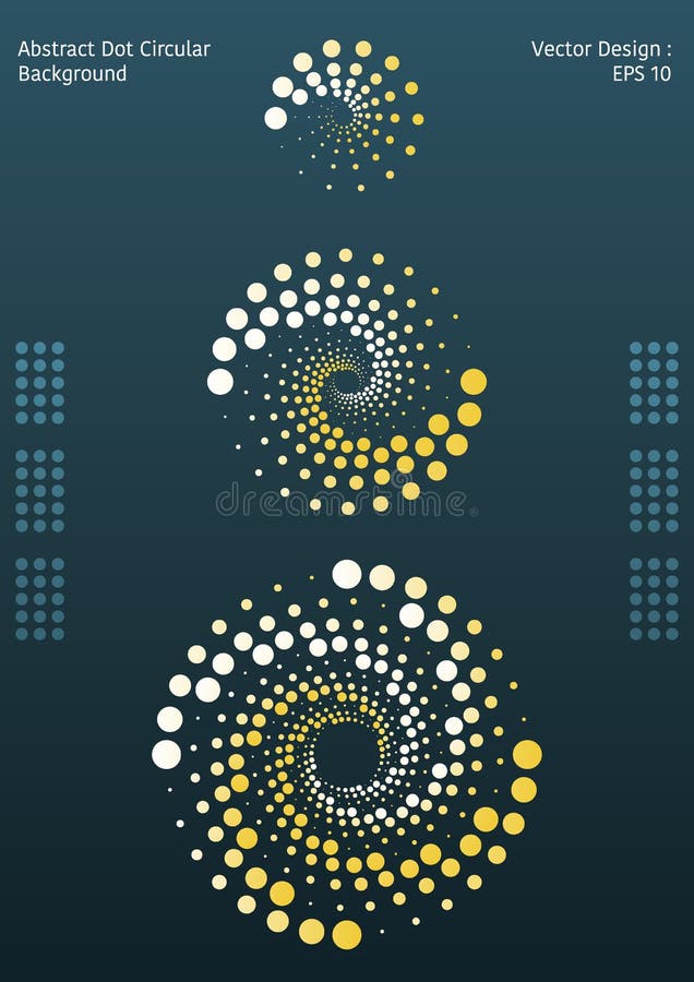 Abstract Dot Circular Background, Group of White Halftone Style Dot in ...