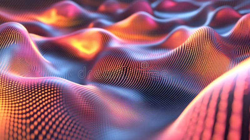 Abstract Dot Matrix Landscape 3D Geometric Pattern in Virtual Space ...