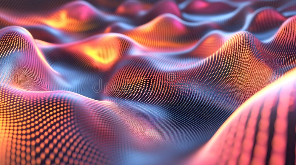 Abstract Dot Matrix Landscape 3D Geometric Pattern in Virtual Space ...