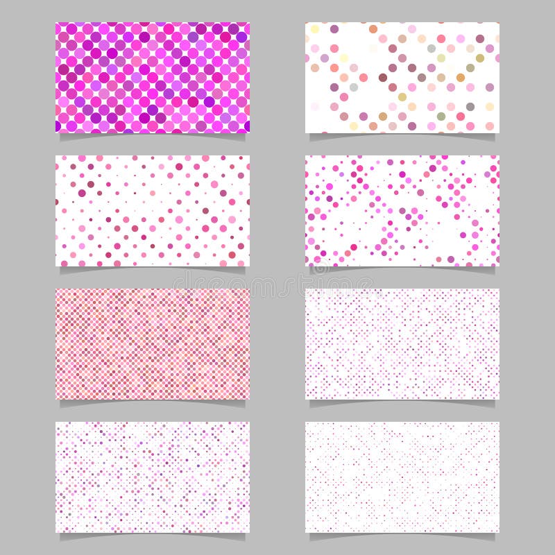 Abstract Dot Pattern Card Background Template Set Stock Vector ...