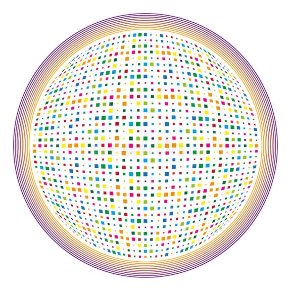Abstract Dot Pattern. Circular Pixel Mosaic. Vibrant Colorful Texture ...