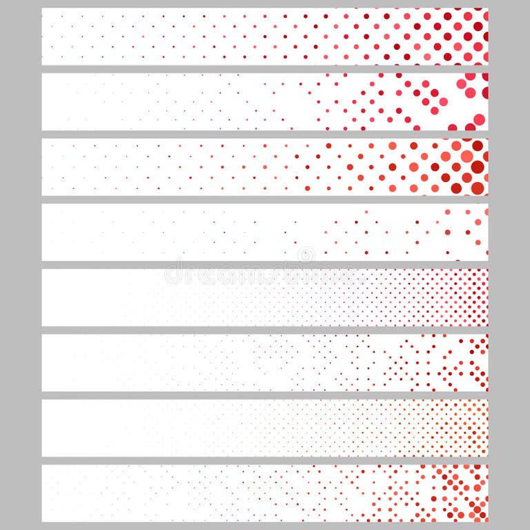 Abstract Dot Pattern Rectangular Web Banner Background Set Stock Vector ...