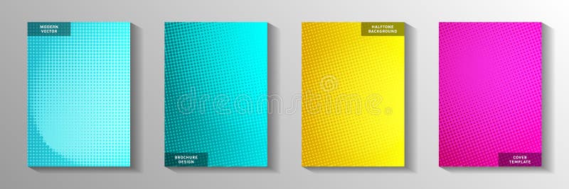 Abstract Dot Perforated Halftone Front Page Templates Vector Series ...