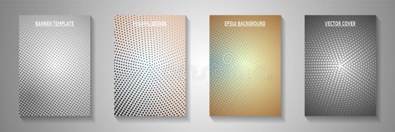 Abstract Dot Screen Tone Gradation Title Page Templates Vector Kit ...