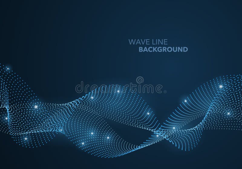 Futuristic Abstract Wave Dot Gradient Line and Illuminated Light Ball ...