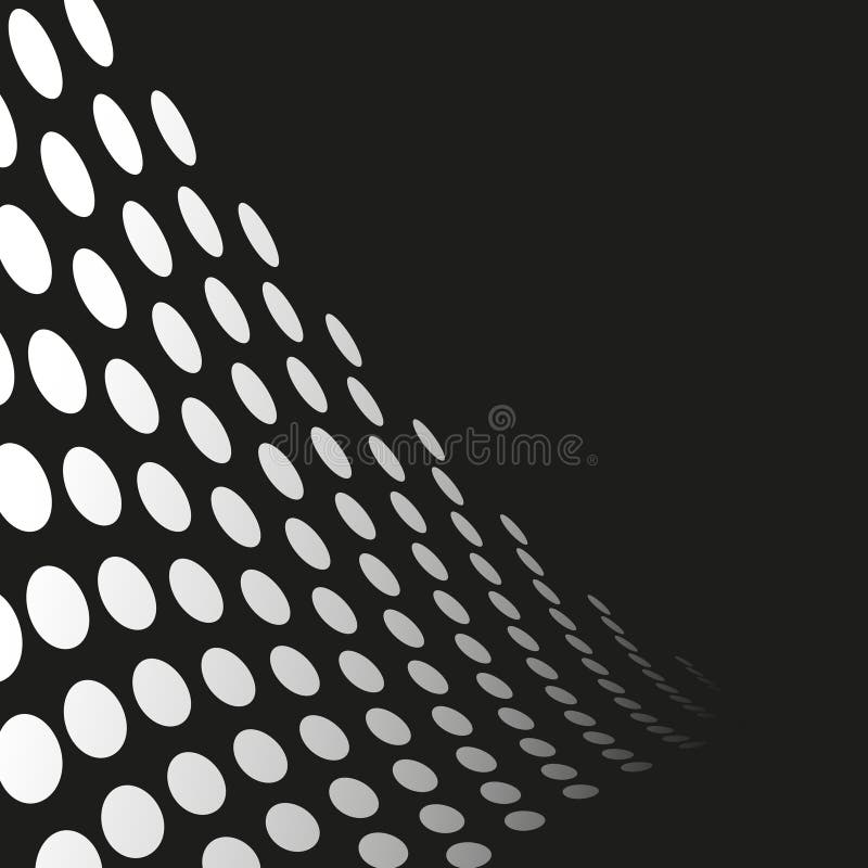 Abstract Dot Wave. Optical Pattern Movement. Black White Dynamic ...