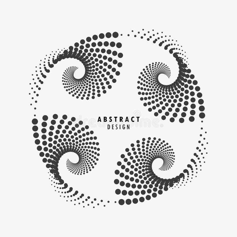 Abstract Dots Circle Pattern Design of Minimal Swirl Artwork Style ...