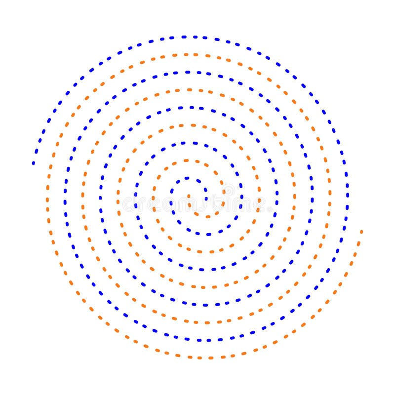 Abstract Dots and Dashes Linear Spiral Stock Vector - Illustration of ...