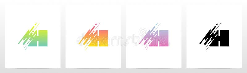 Abstract Dots and Lines Letter Logo Design H Stock Vector ...
