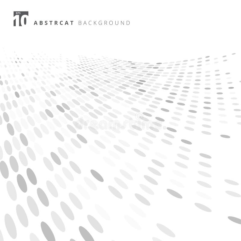 Abstract Dots Pattern Halftone White and Gray Perspective Background ...