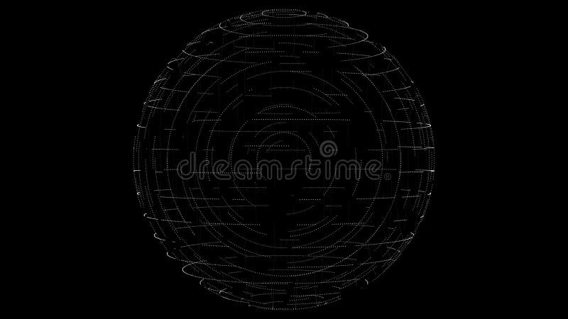 Abstract Dotted Ball with Points and Lines. Dotted World, Dotted Map ...