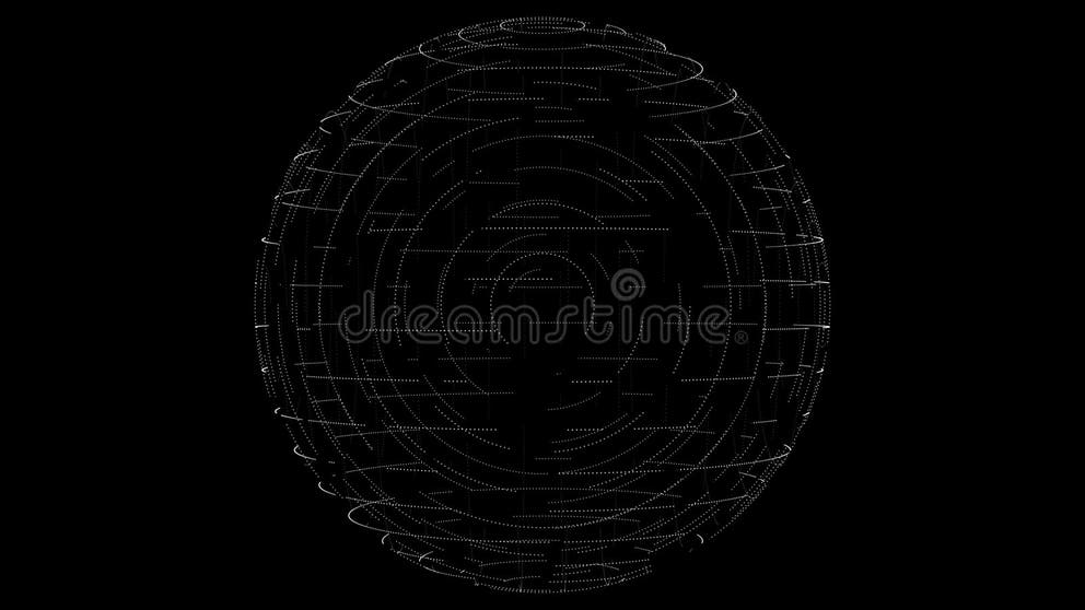 Abstract Dotted Ball with Points and Lines. Dotted World, Dotted Map ...