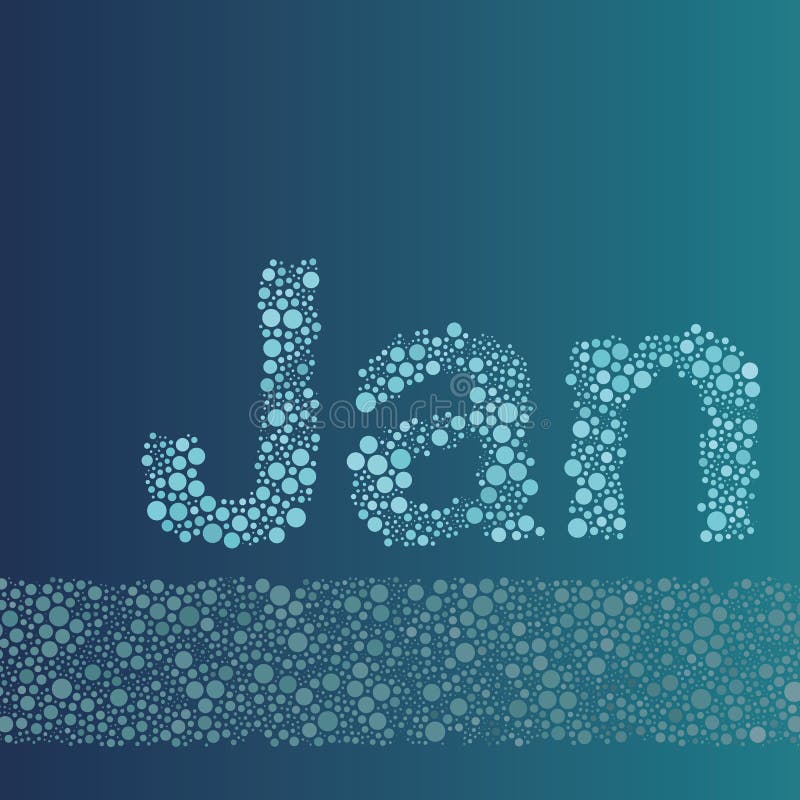 Abstract Dotted Calendar Elements Design Template - Months, January ...