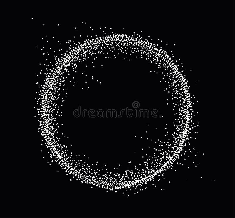 Abstract Dotted Circle on Black Background. Vector Illustration Stock ...