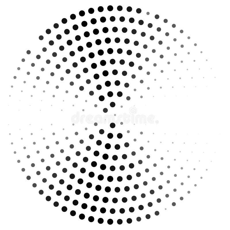 Abstract Dotted Circle Curved. Illustration Design in Halftone Style ...