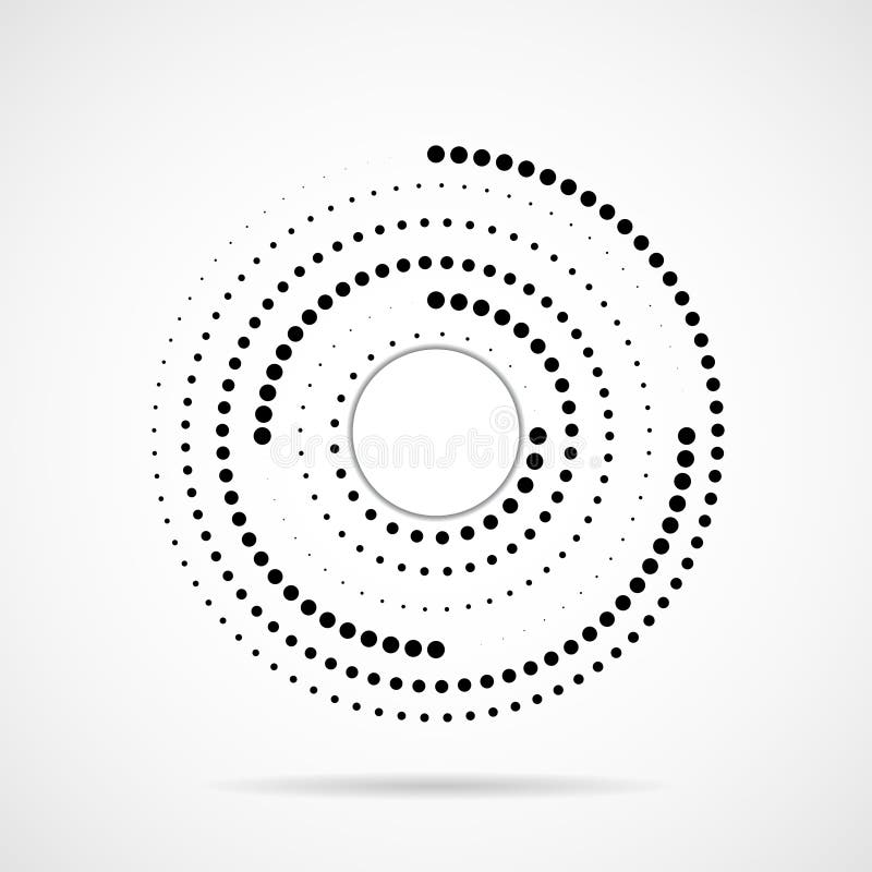 Abstract Dotted Circles, Logo Inside with Shadow. Dots in Circular Form ...