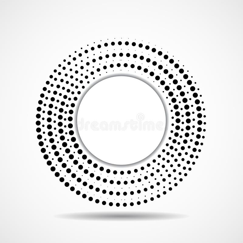 Abstract Dotted Circles, Logo Inside with Shadow. Dots in Circular Form ...