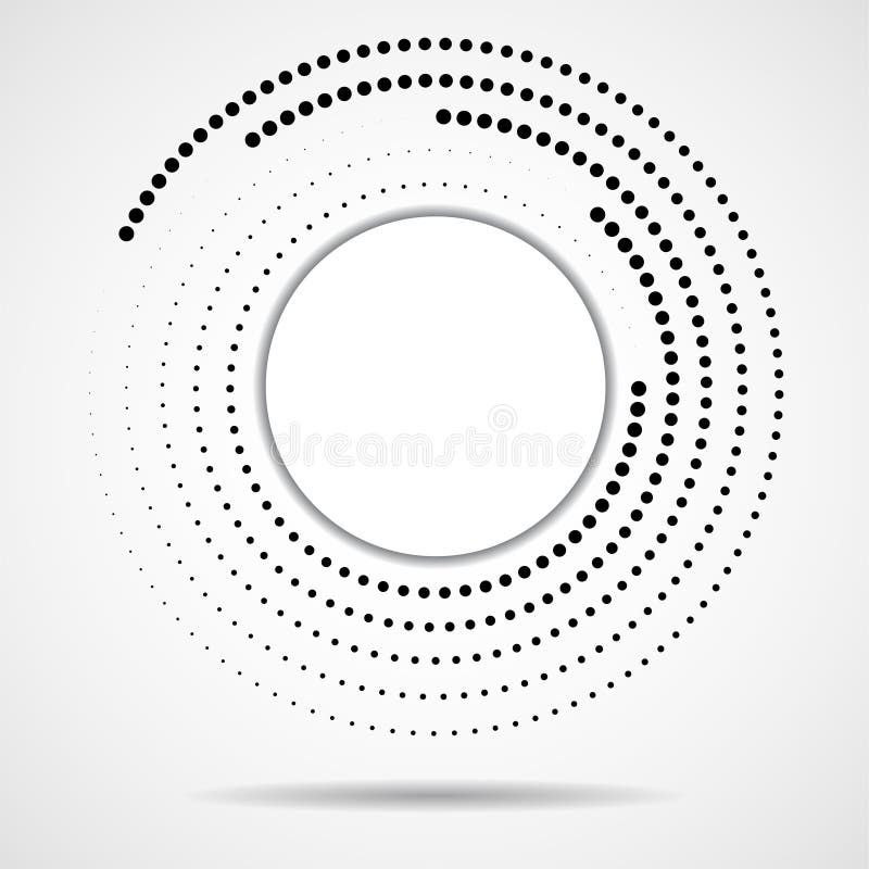 Abstract Dotted Circles, Logo Inside with Shadow. Dots in Circular Form ...