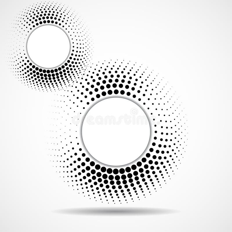 Abstract Dotted Circles, Logo Inside with Shadow. Dots in Circular Form ...