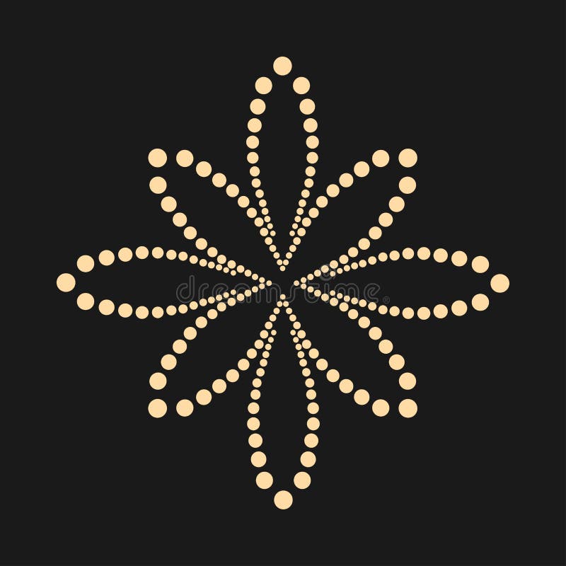 Abstract Dotted Flower Shape. Design Element. Stock Vector ...