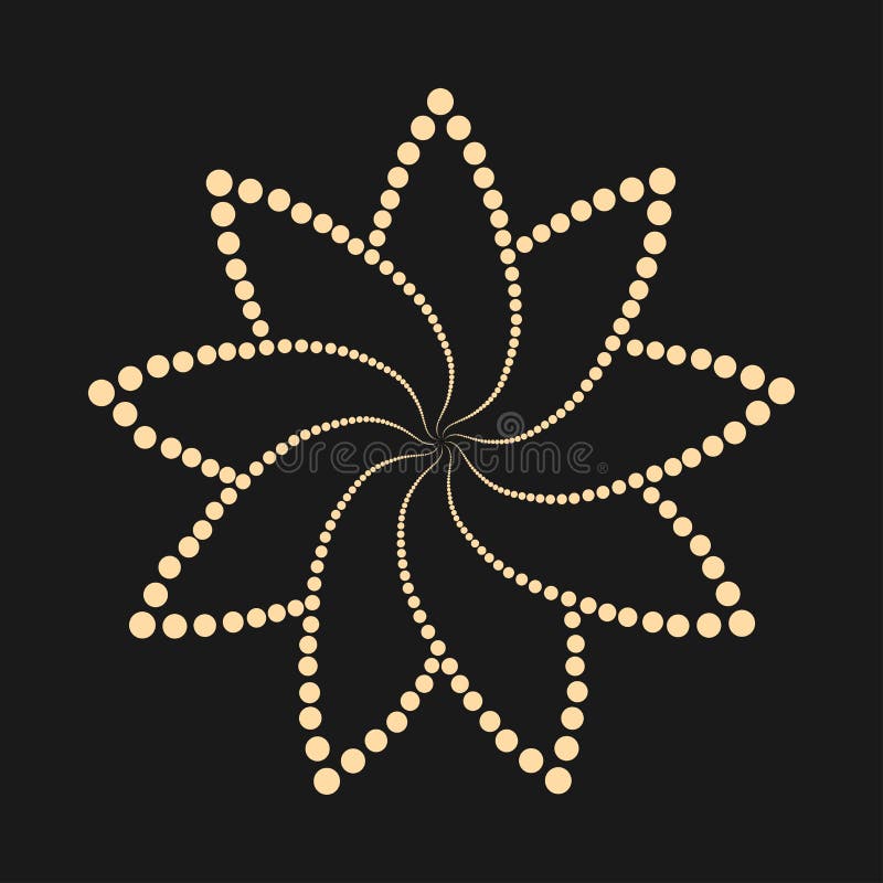 Abstract Dotted Flower Shape. Design Element. Stock Vector ...