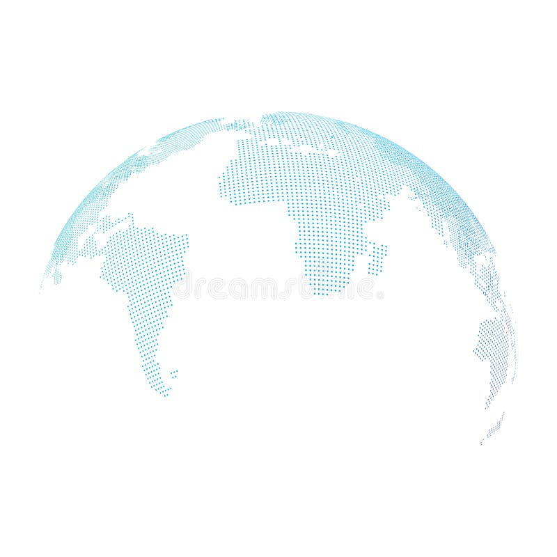 Abstract Dotted Halftone Globe Earth. Vector Illustration Isolated on ...