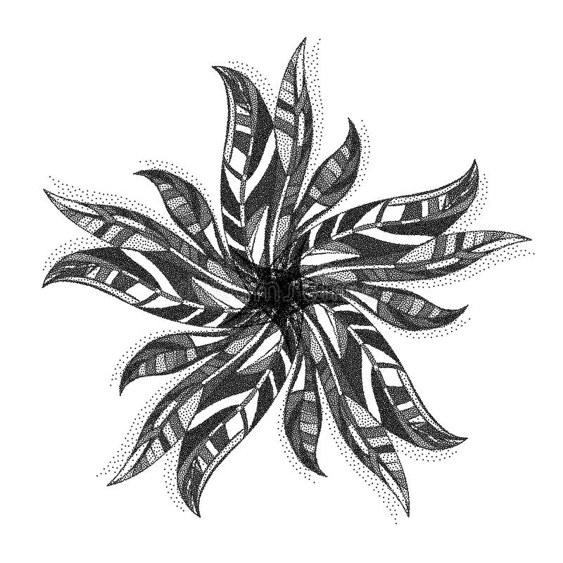 Abstract Dotted Leaves Illustration. Leaf Mandala Dots Decoration ...