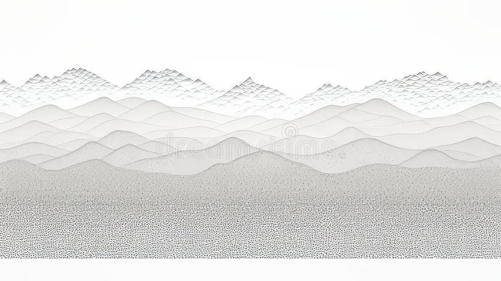 Abstract Dotted Mountain Range with Grunge Pointillism Texture on a ...