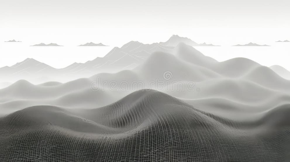 Abstract Dotted Mountain Range with Grunge Pointillism Texture on a ...