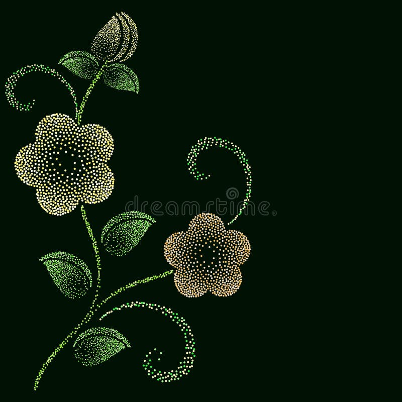 Abstract Dotted Pattern Flower Stock Vector - Illustration of backdrop ...