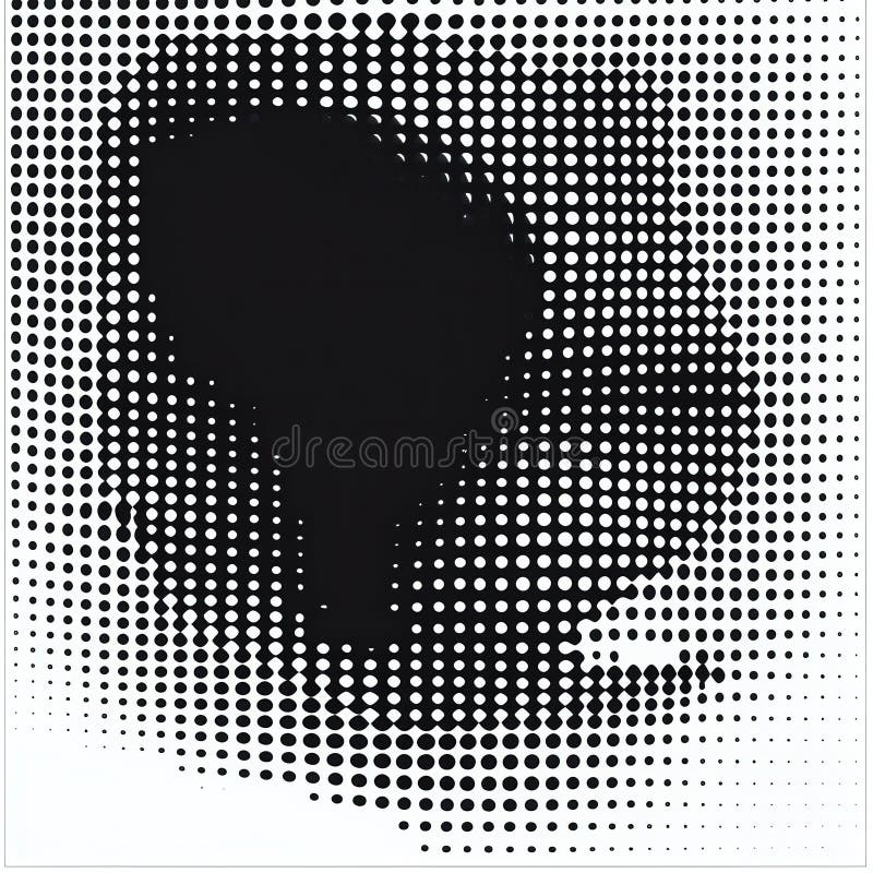 Abstract Dotted Portrait Silhouette Stock Illustration - Illustration ...