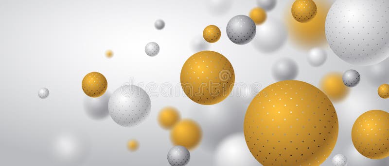 Abstract Dotted Spheres Vector Background, Composition of Flying Balls ...