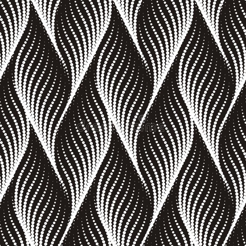 Abstract Dotted Wave Stylish Texture. Vector Seamless Geometric Pattern ...