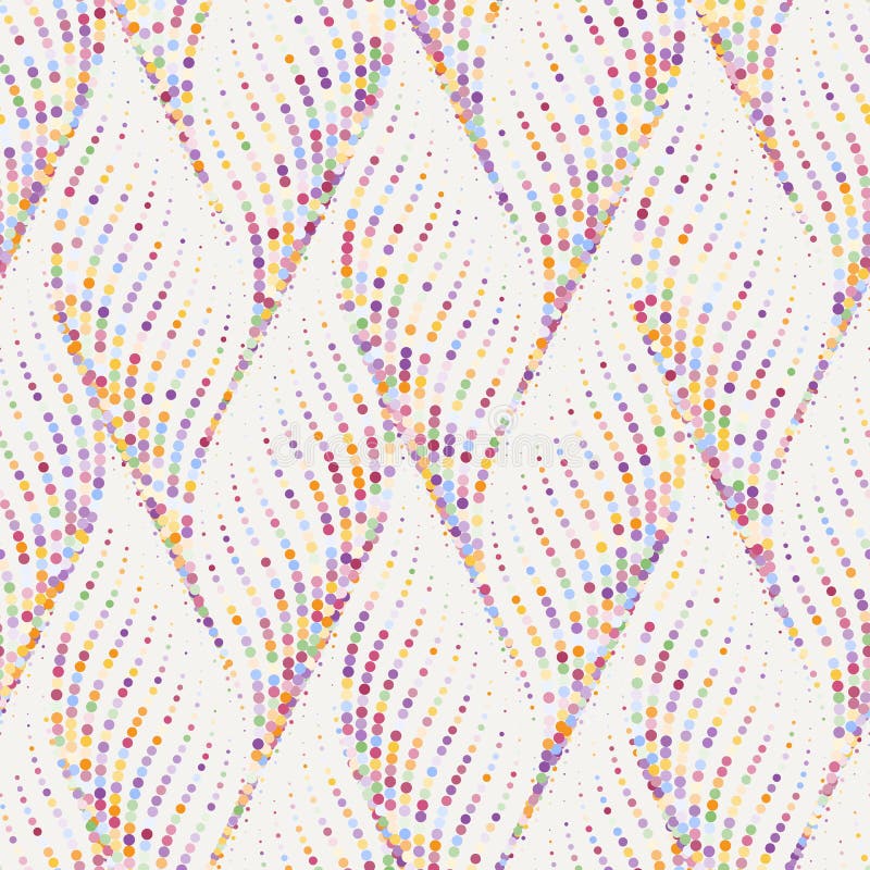 Abstract Dotted Wave Stylish Texture. Vector Seamless Geometric Pattern ...