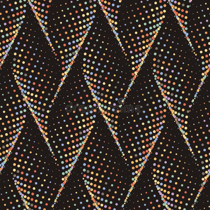 Abstract Dotted Wave Stylish Texture. Vector Seamless Geometric Pattern ...