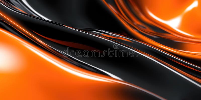 Abstract Dotted Waves with Orange Glow: a Dark Background with Undulating Waves of Dotted Lines ...