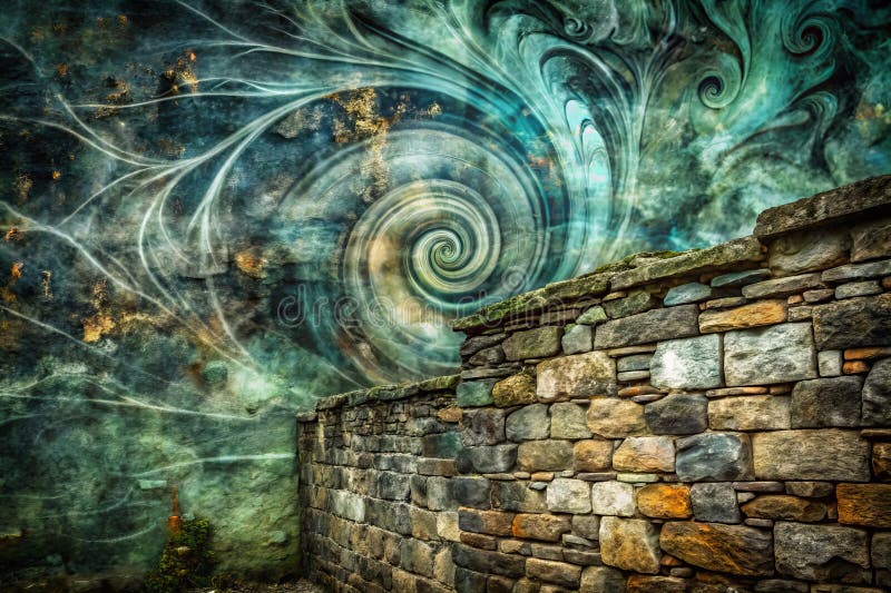 Abstract Double Exposure Background Dark Stone Wall Grunge Texture for ...