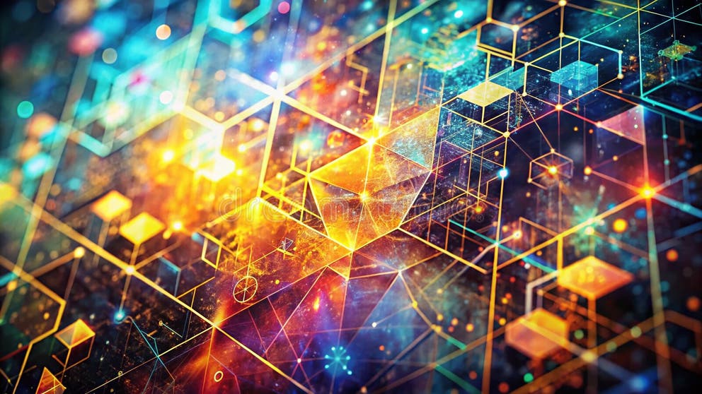 Abstract Double Exposure Background Featuring Intricate Geometric ...