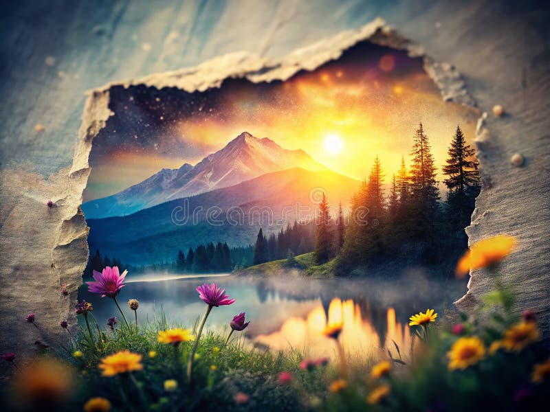 Abstract Double Exposure Background Featuring a Subtle Gray Paper ...