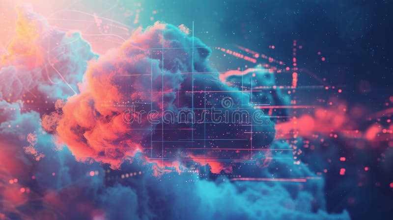 Abstract Double Exposure Design Merging a Cloud Database Stock ...