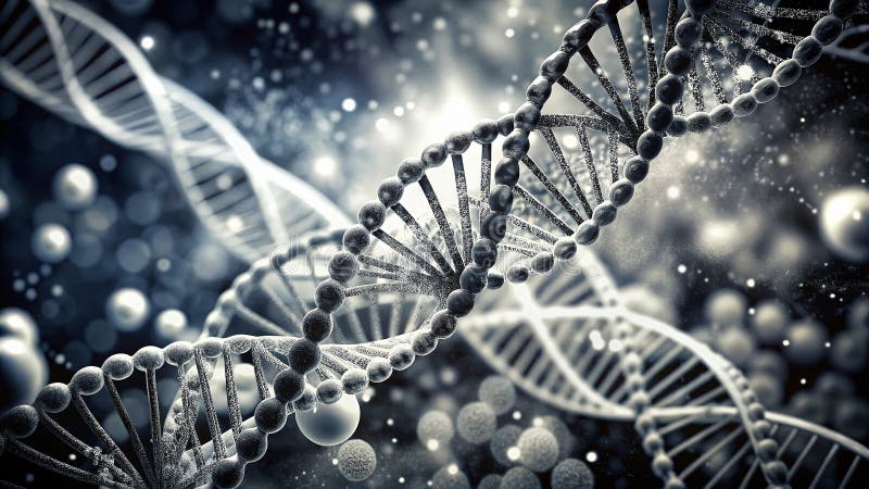 Abstract Double Exposure Design a Striking Black and White Genome ...