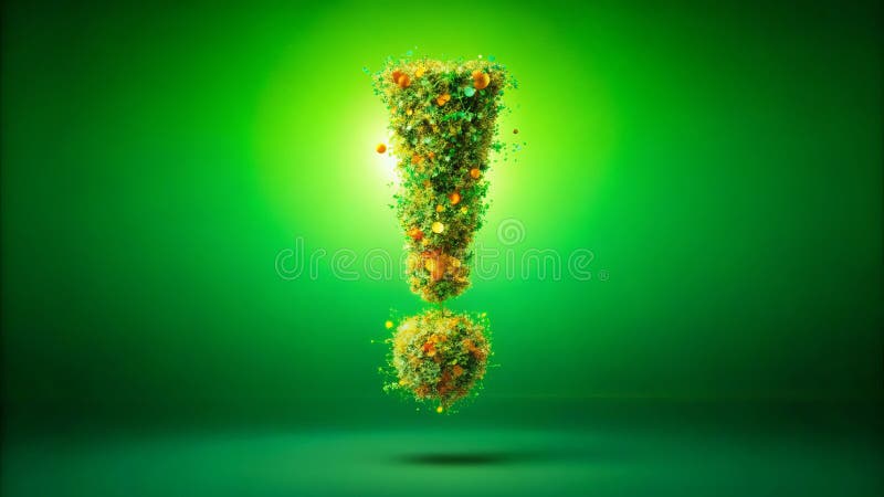 Abstract Double Exposure Green Screen Exclamation Point Dynamic Visual ...