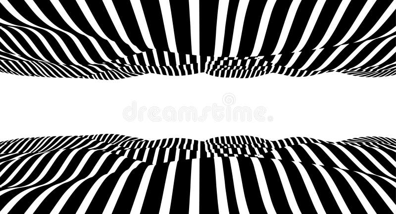 Abstract Double Optical Illusion Wave. a Flow of Black and White ...