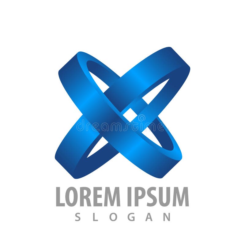 Abstract Double Ring Finance Professional 3d Logo Concept Design ...