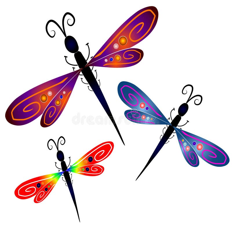 Abstract Dragonfly Clip Art Stock Illustration - Illustration of ...