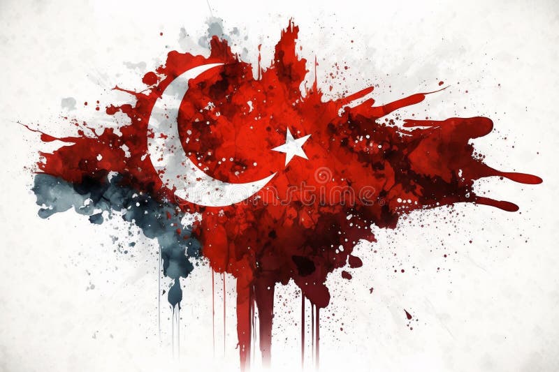 Abstract Dramatic Drawing of the Flag of Turkey. Stock Illustration ...