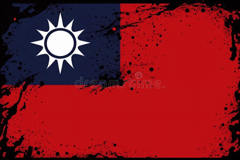 Abstract Dramatic Drawing of the Taiwanese Flag. Stock Illustration ...