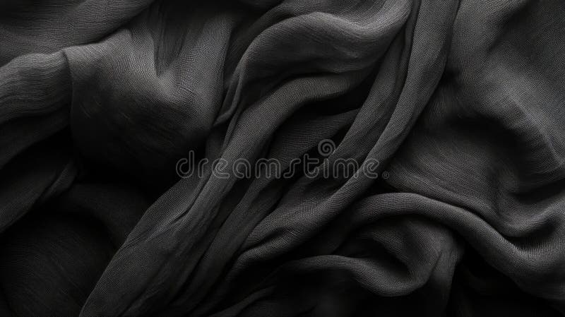 Abstract Draped Black Fabric Texture Stock Illustration - Illustration ...