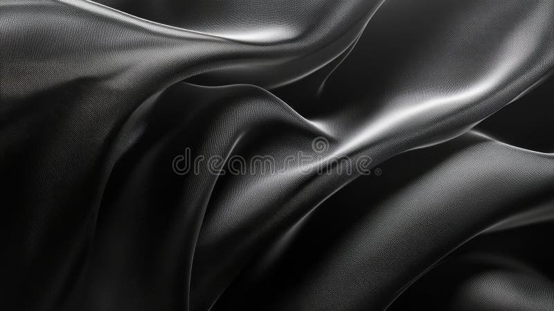 Abstract Draped Black Fabric Texture Stock Illustration - Illustration ...